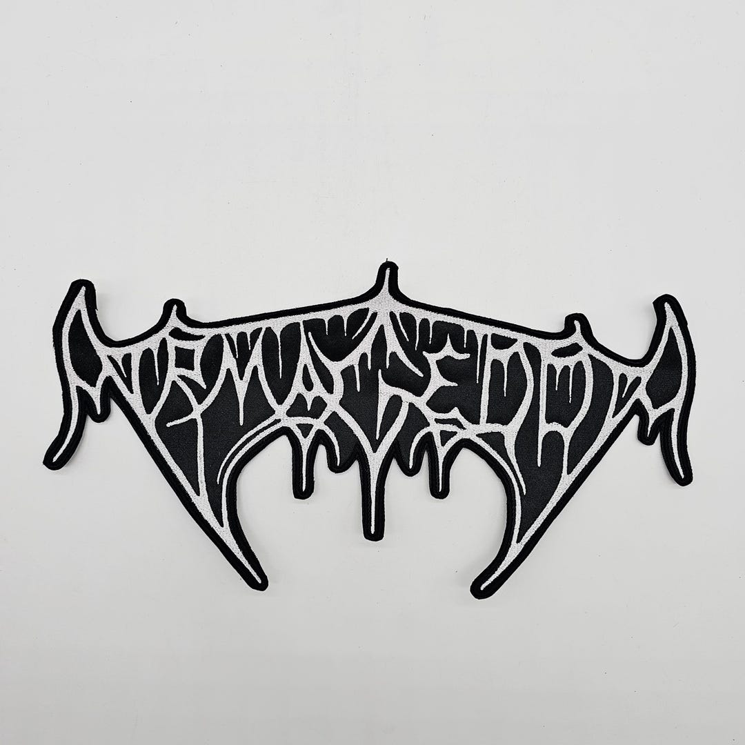 Armagedda White Logo Shaped Border | Embroidered Back Patch - Etsy