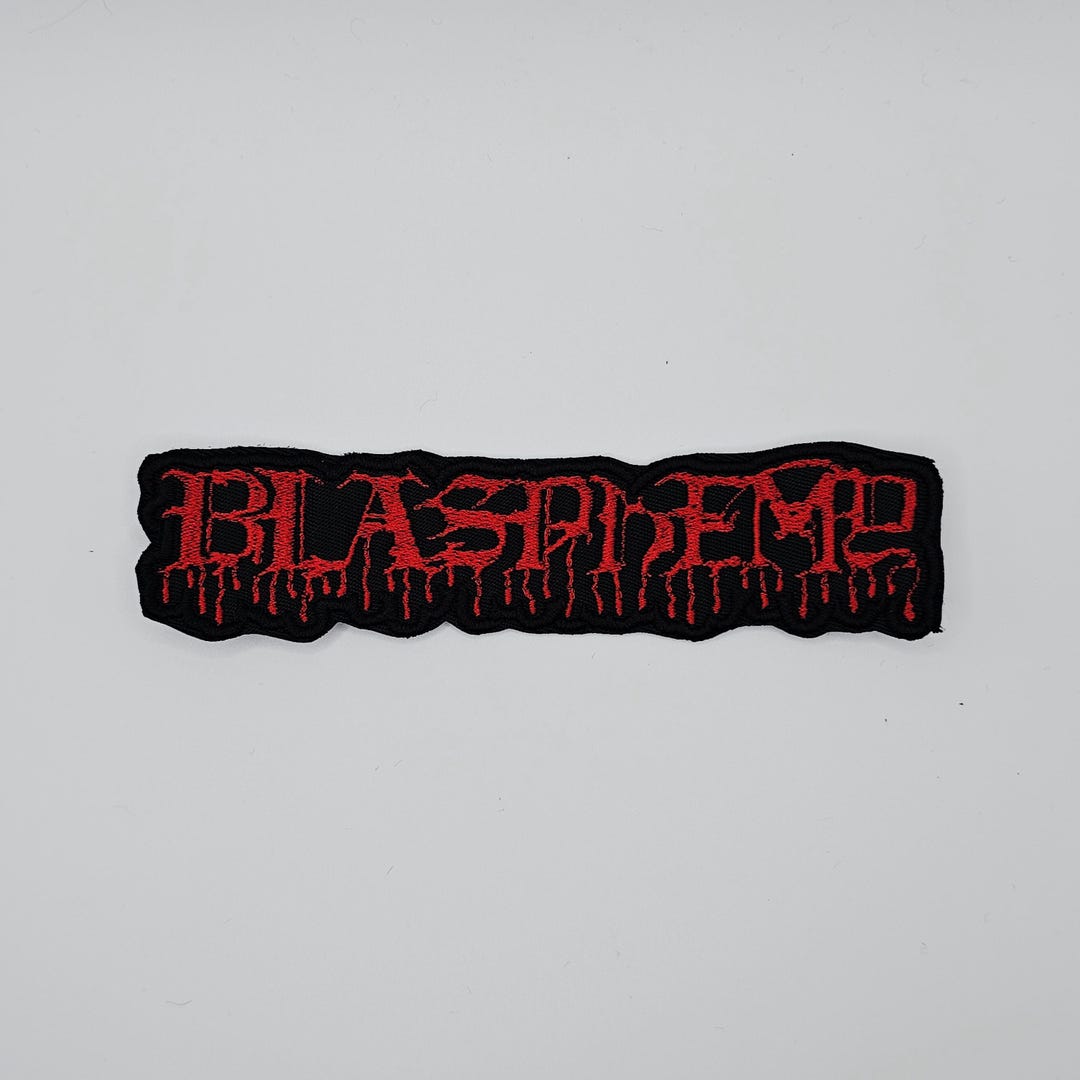 Blasphemy Logo Red Shaped Border Embroidered Patch - Etsy
