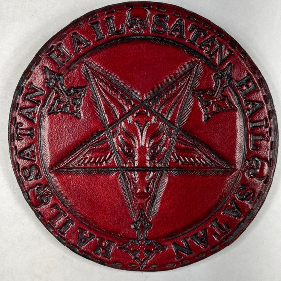 Handmade Hail Satan Pentagram 100% Genuine Leather - Etsy