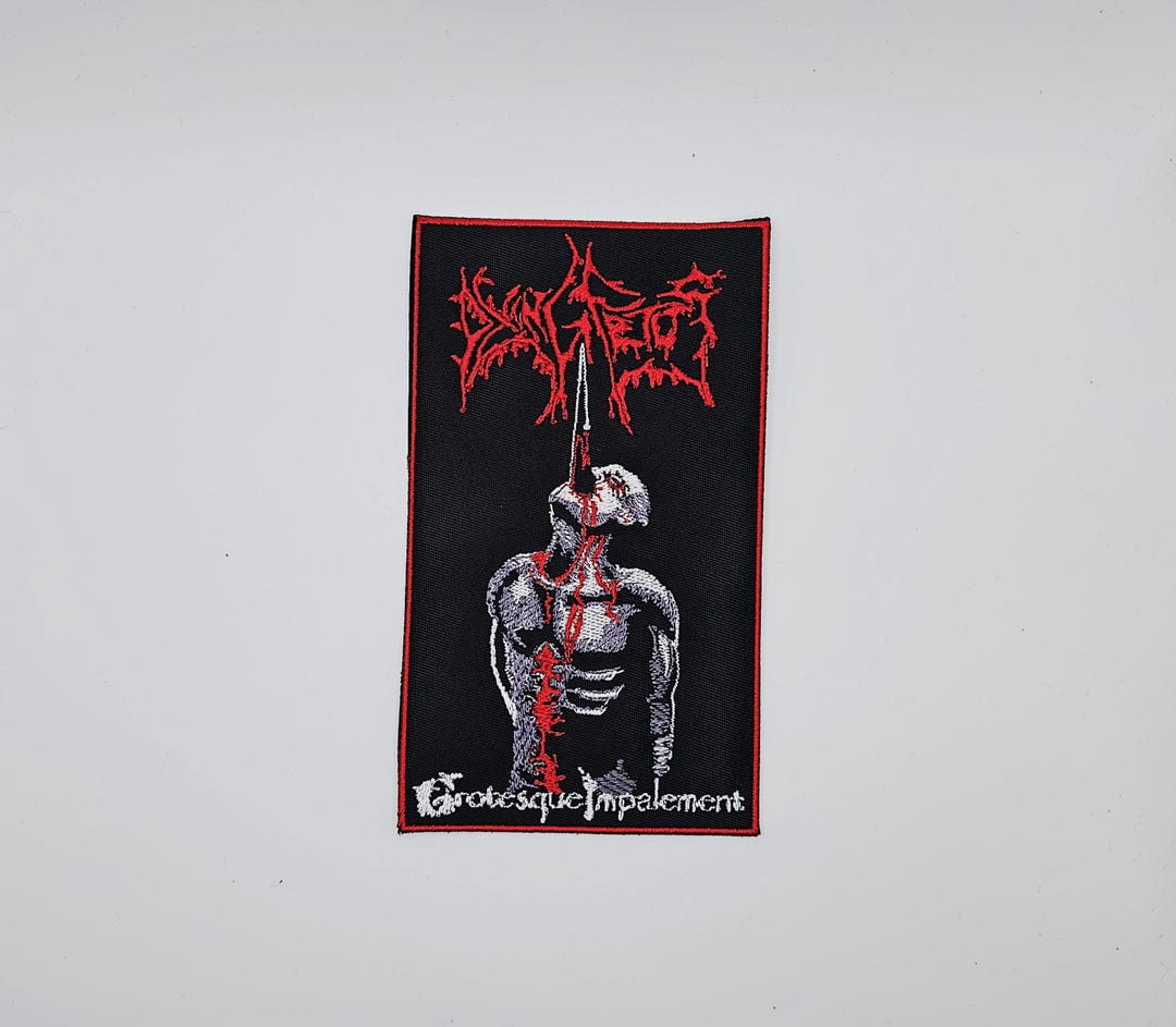 Dying Fetus Grotesque Impalement Red Squared Border Embroidered Patch ...
