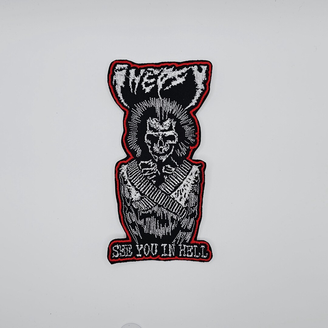 Inepsy See You in Hell Shaped Red Border Embroidered Patch - Etsy