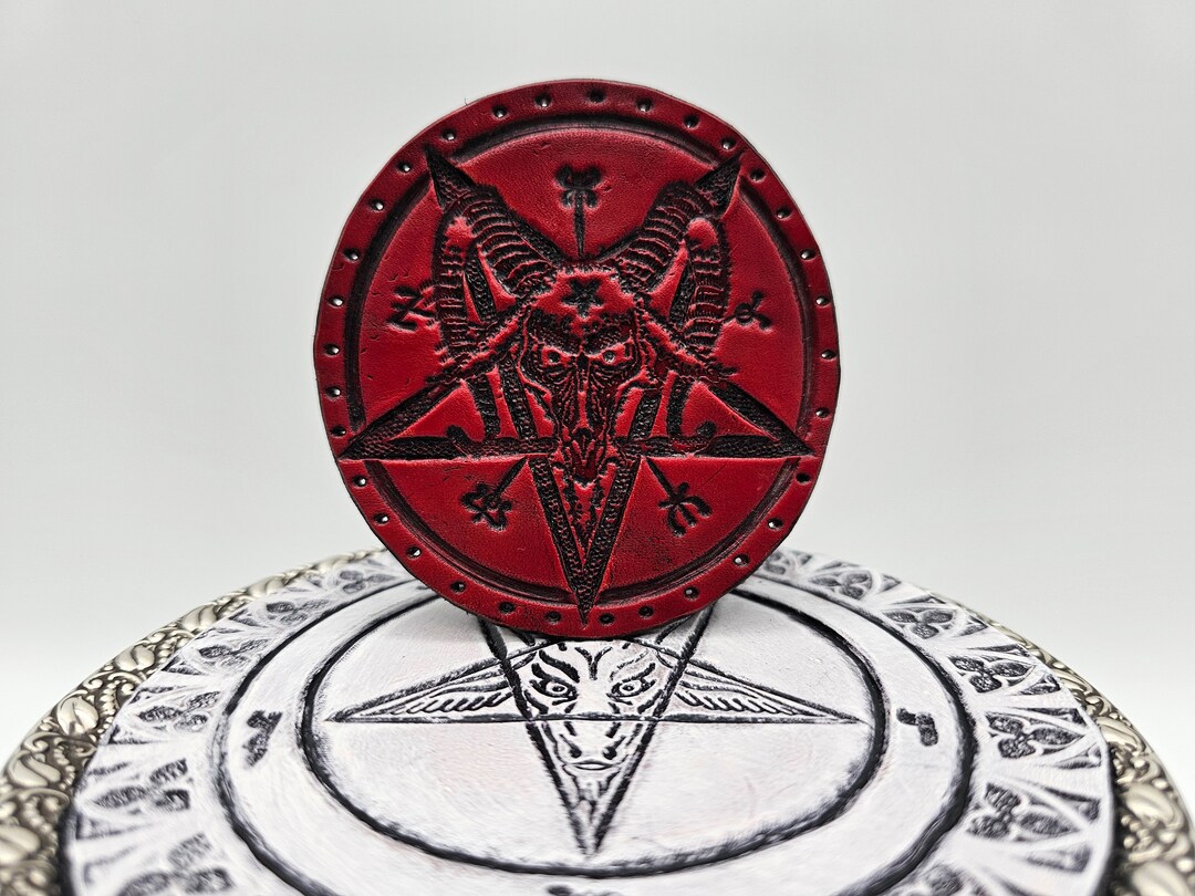 Handmade Baphomet Pentagram 100 % Geniune Leather - Etsy