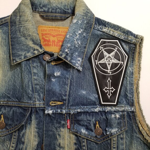 Baphomet Pentagram Inverted Cross Coffin Embroidered Patch - Etsy