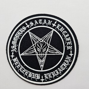 Baphomet Pentagram Demon Names Inverted Crosses | Screen Printed Patch - Etsy