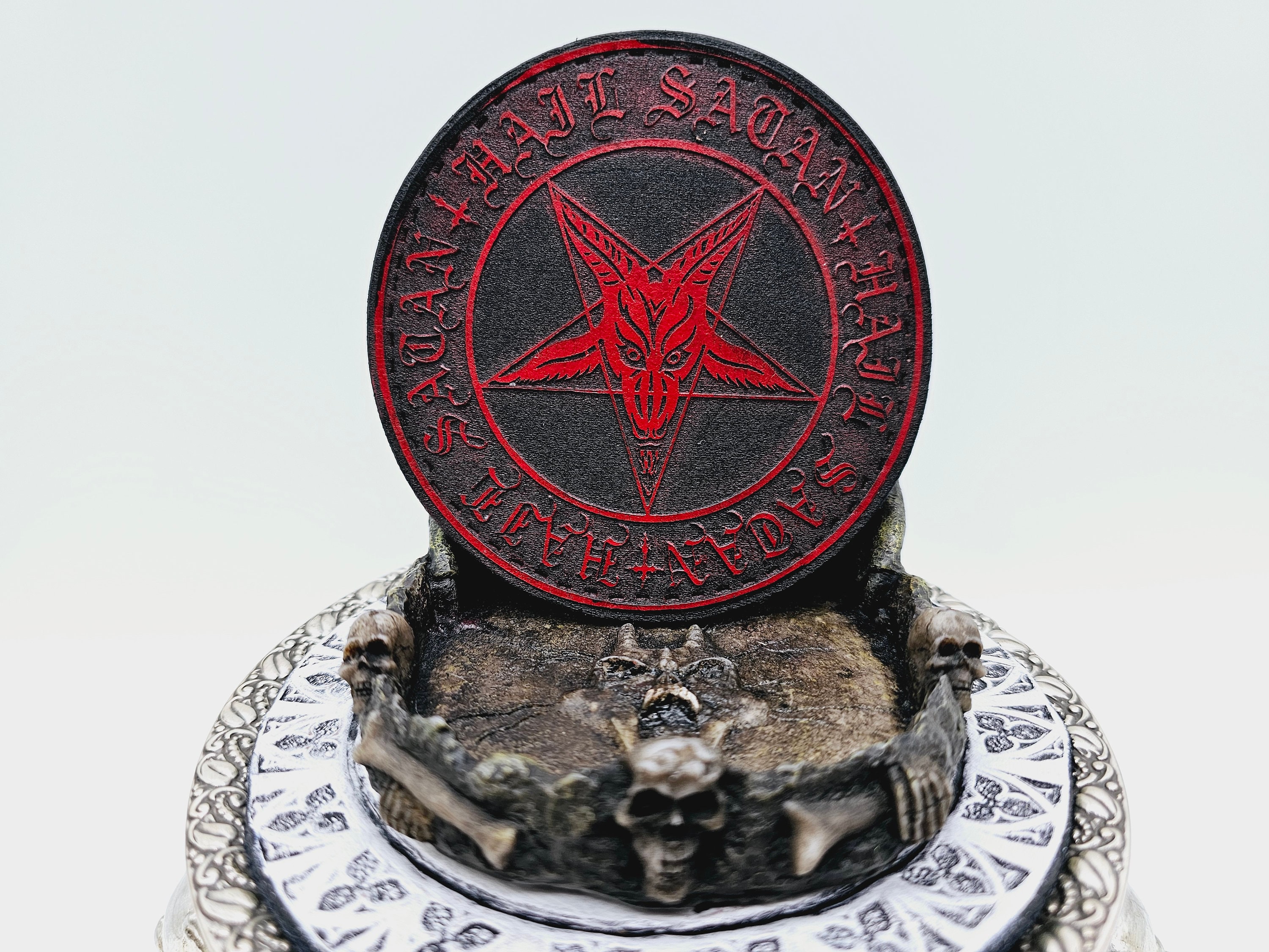 Hail Satan Full Baphomet Sigil Genuine Hand Painted Leather - Etsy