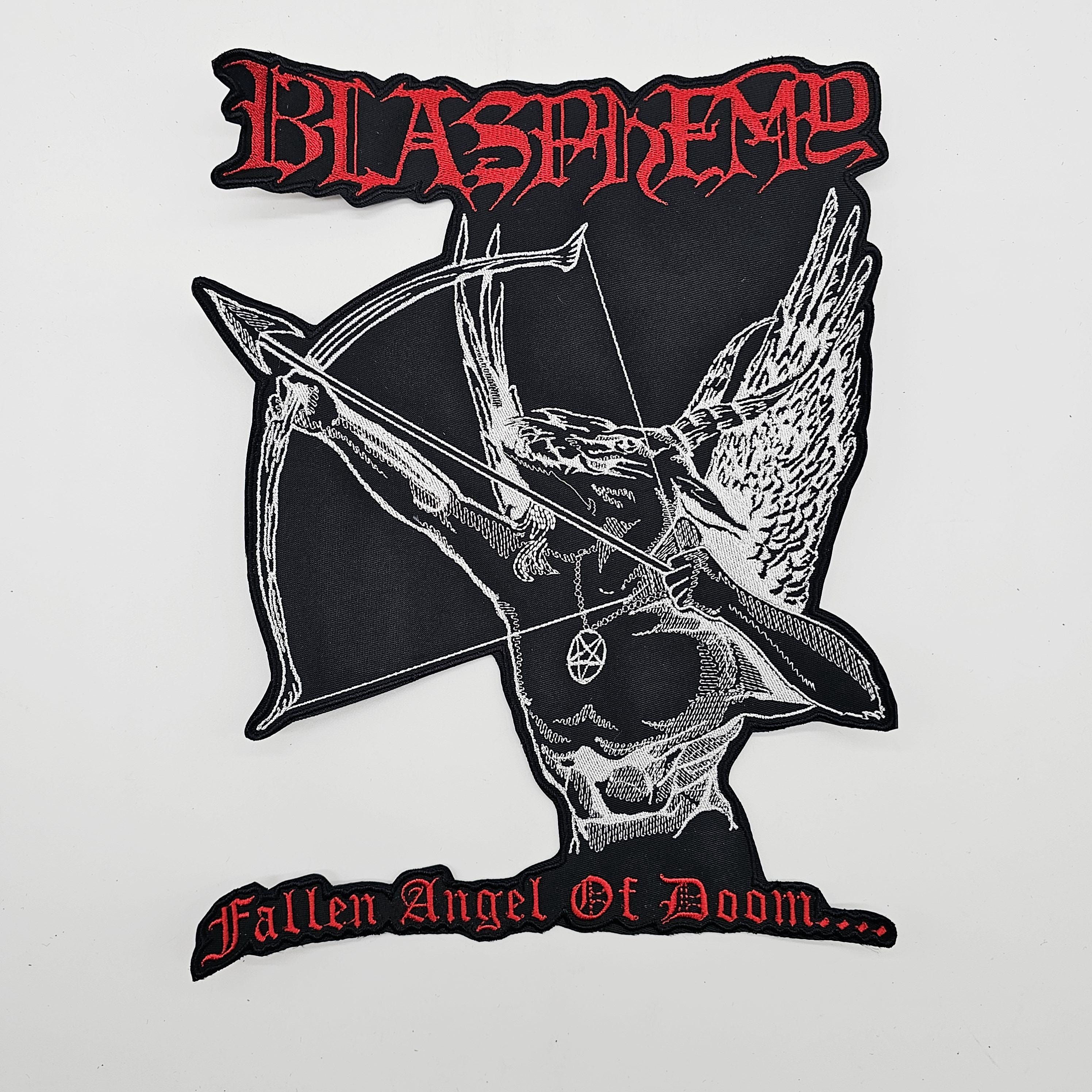 Blasphemy Fallen Angel of Doom Shaped Border | Embroidered Back Patch ...