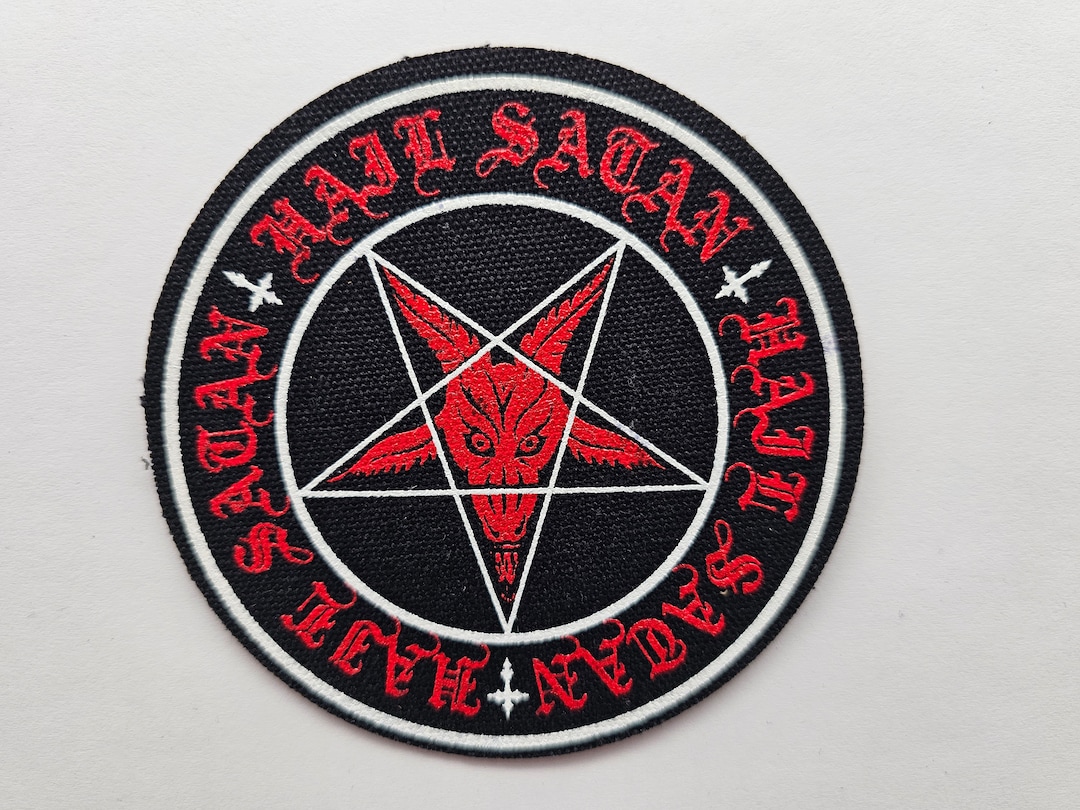 Baphomet Pentagram Inverted Cross Filled | Screen Printed Patch - Etsy
