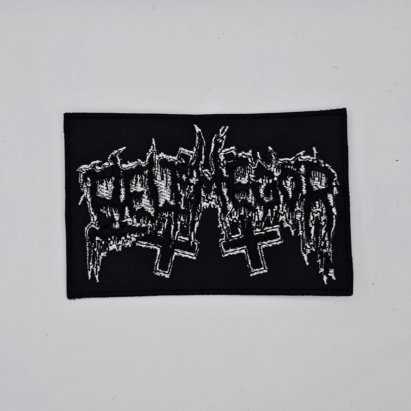 Belphegor White Logo Squared Border Embroidered Patch - Etsy