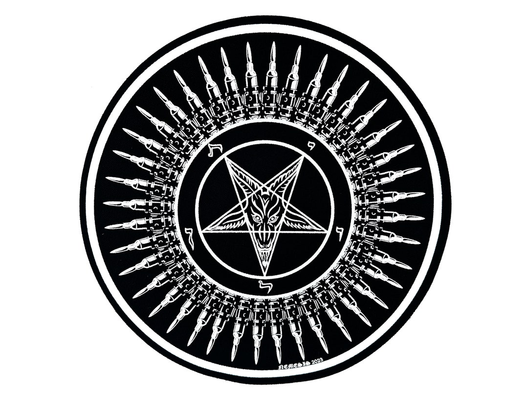Bullet Sigil Of Baphomet Round Screen Printed Back Patch Etsy