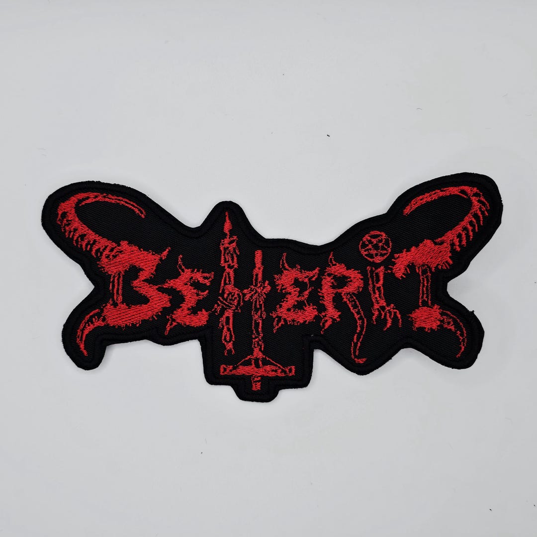 Beherit Red Logo Shaped Border Embroidered Patch - Etsy