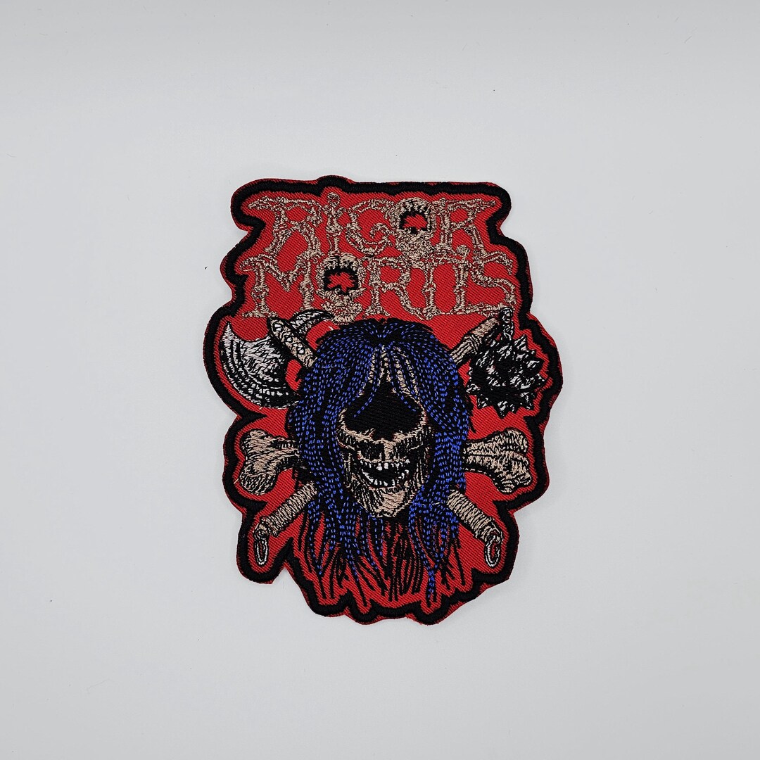 Rigor Mortis Logo Red Backing Shaped Border Embroidered Patch - Etsy