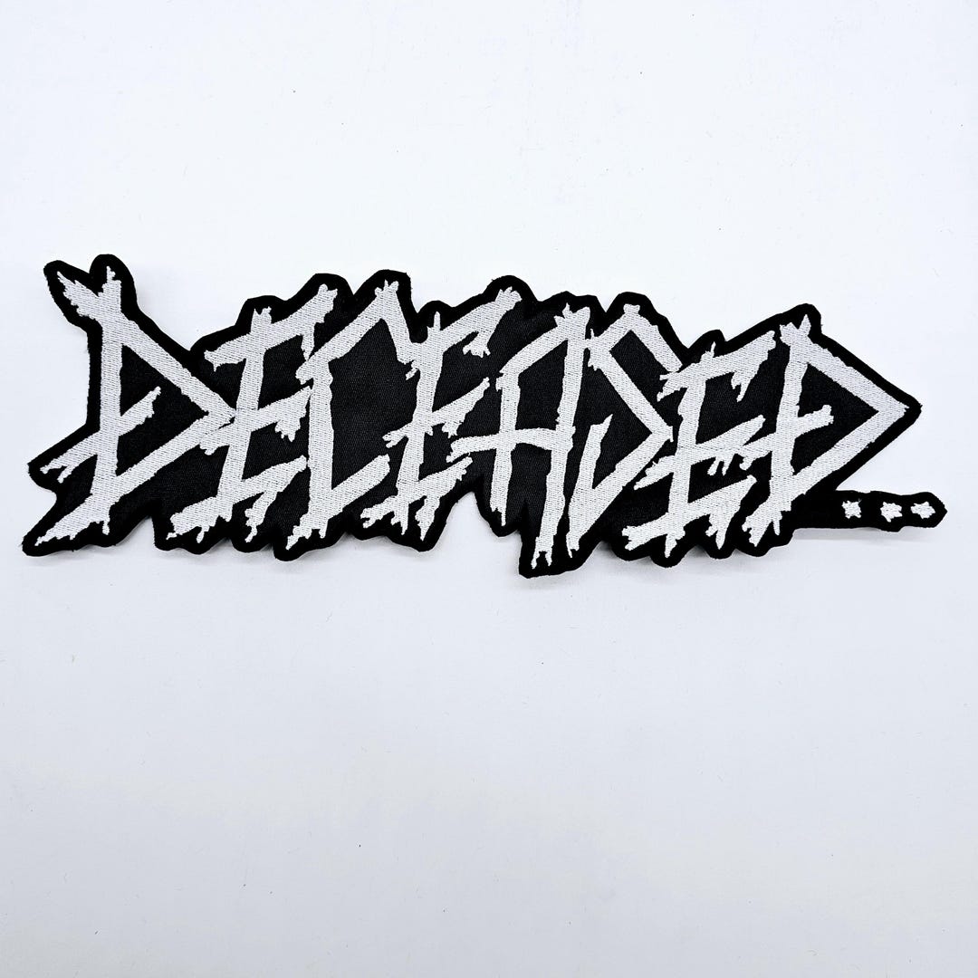 Deceased White Logo Shaped Border | Embroidered Back Patch - Etsy