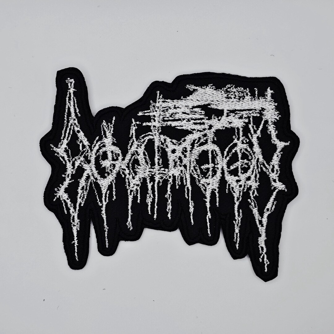 Goatmoon White Logo Shaped Border Embroidered Patch - Etsy