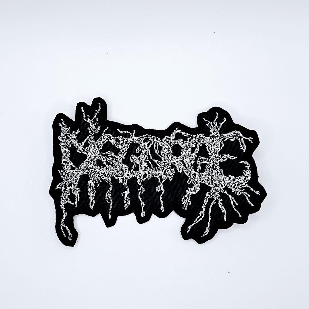 Disgorge White Logo Shaped Border Embroidered Patch - Etsy