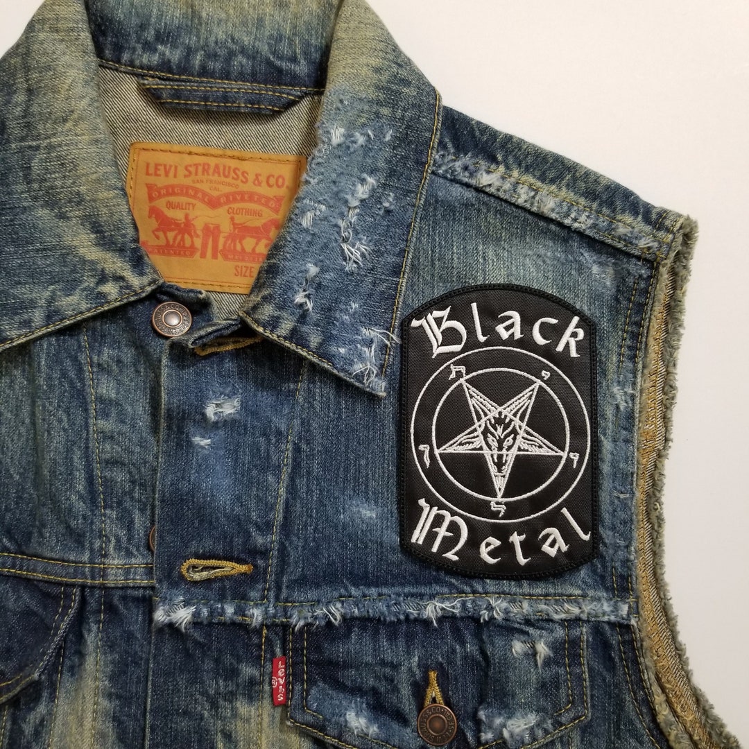 Black Metal Pentagram Embroidered Patch - Etsy