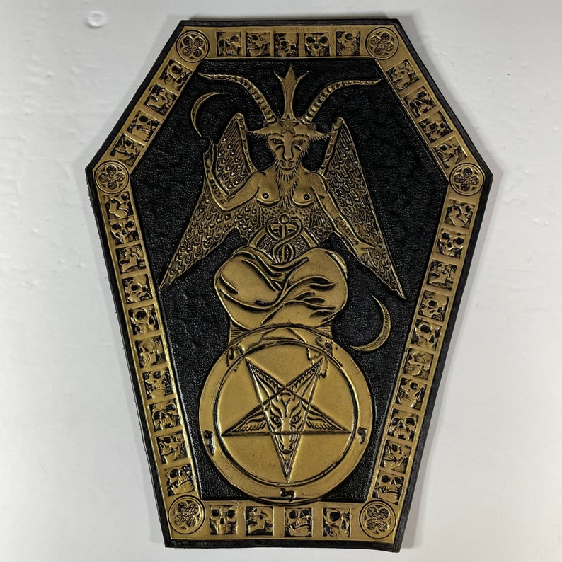 Handmade Coffin Baphomet Leather Back Patch 100% Real Leather - Etsy