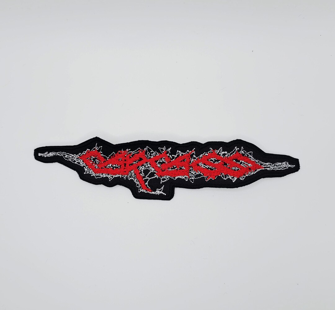 Carcass Red & White Logo Shaped Border Embroidered Patch - Etsy