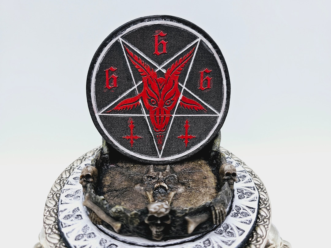 Baphomet Pentagram 666 | Genuine Hand Painted Leather Patch - Etsy