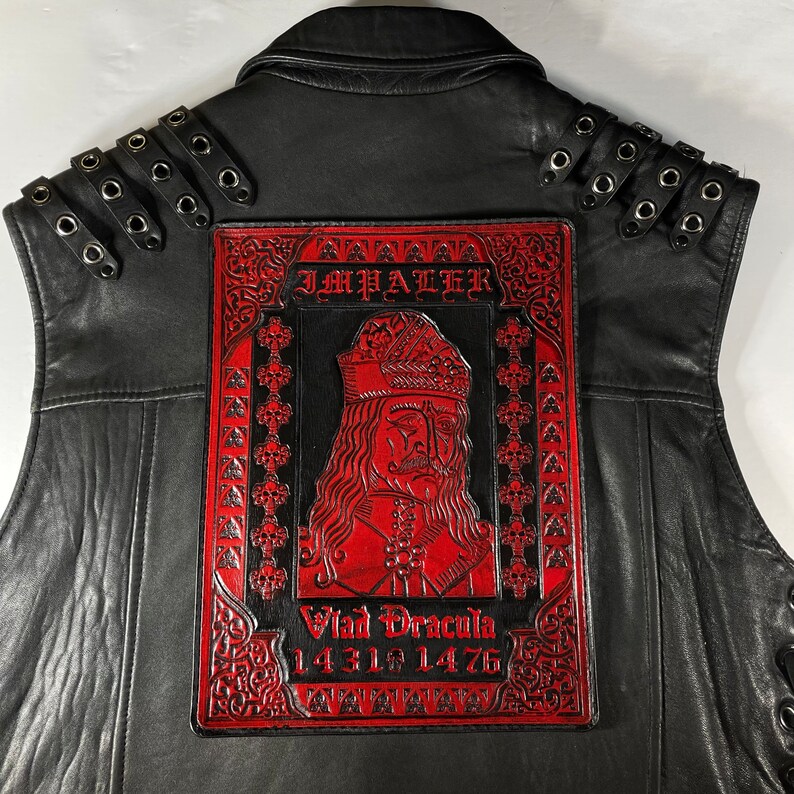 Handmade Frame Vlad dracula Tepes Leather Back Patch 100% - Etsy
