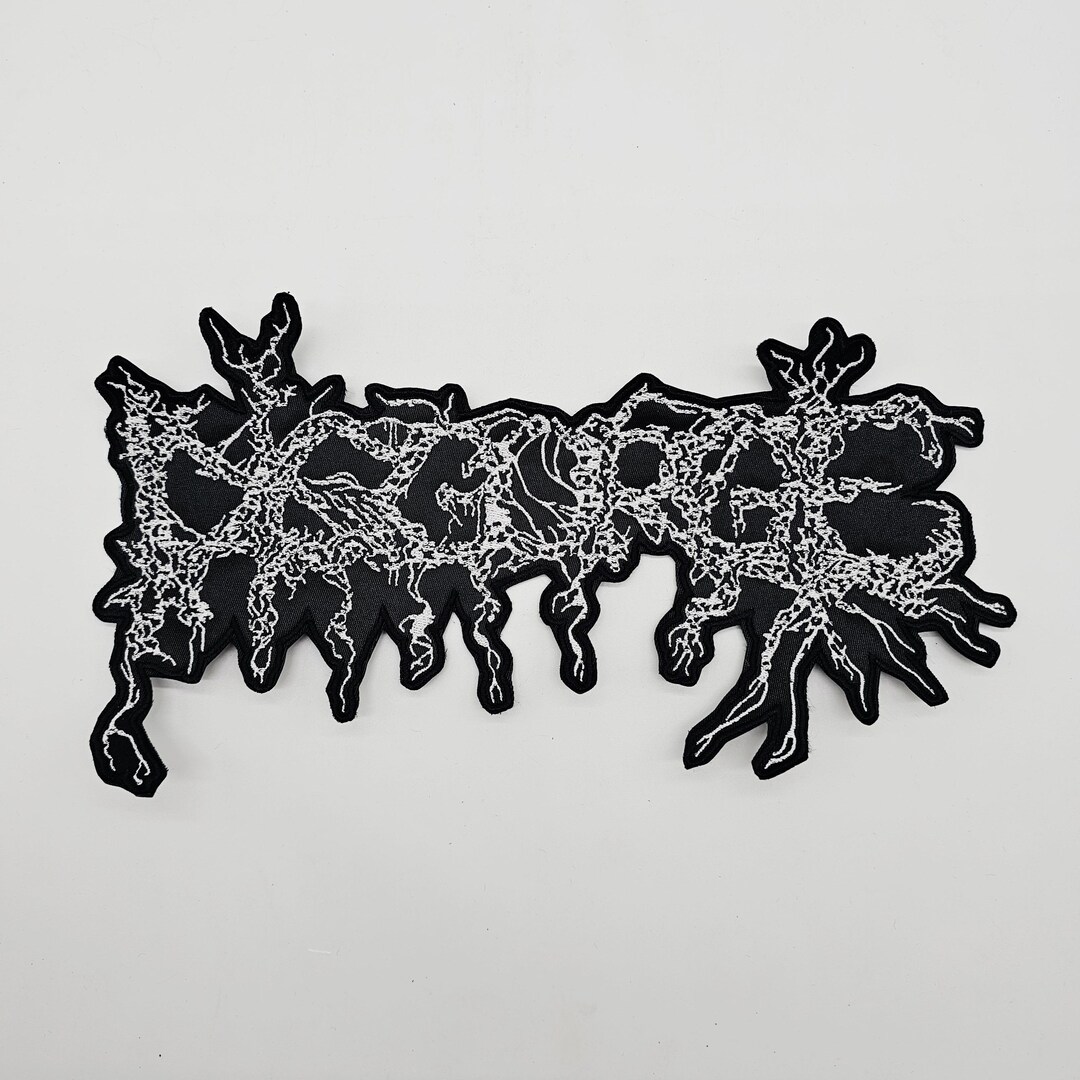 Disgorge White Logo Shaped Border | Embroidered Back Patch - Etsy