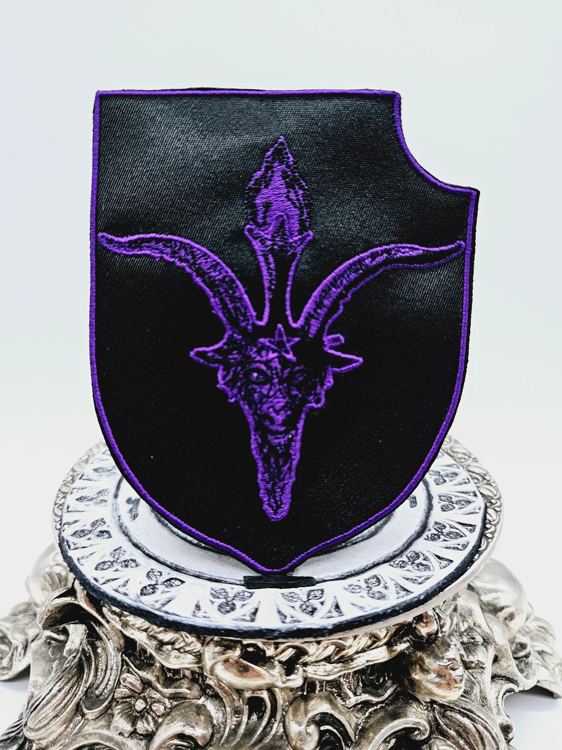 Baphomet Goat Head | Shield Embroidered Patch - Etsy