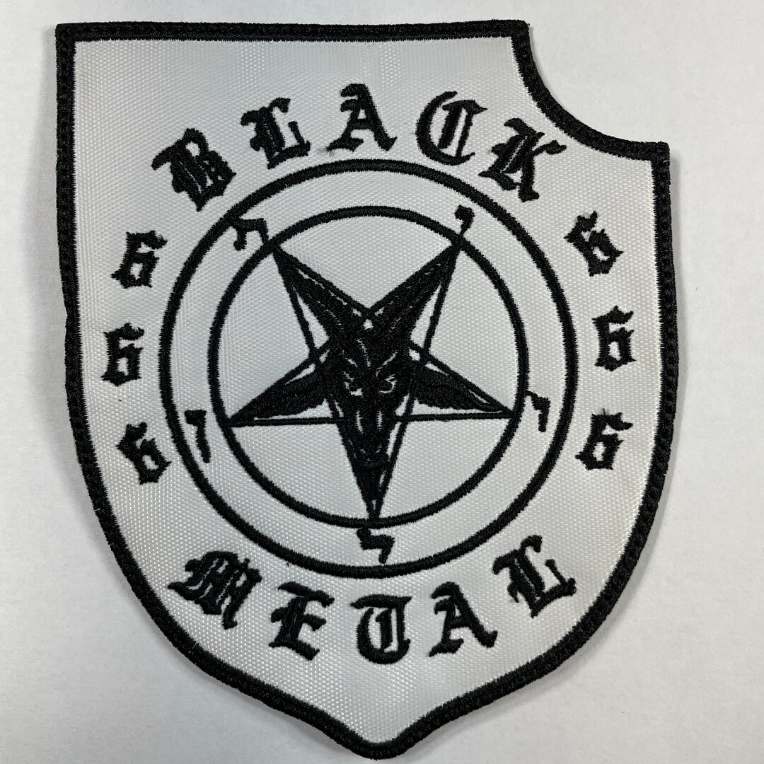 Black Metal Pentagram Embroidered Patch - Etsy