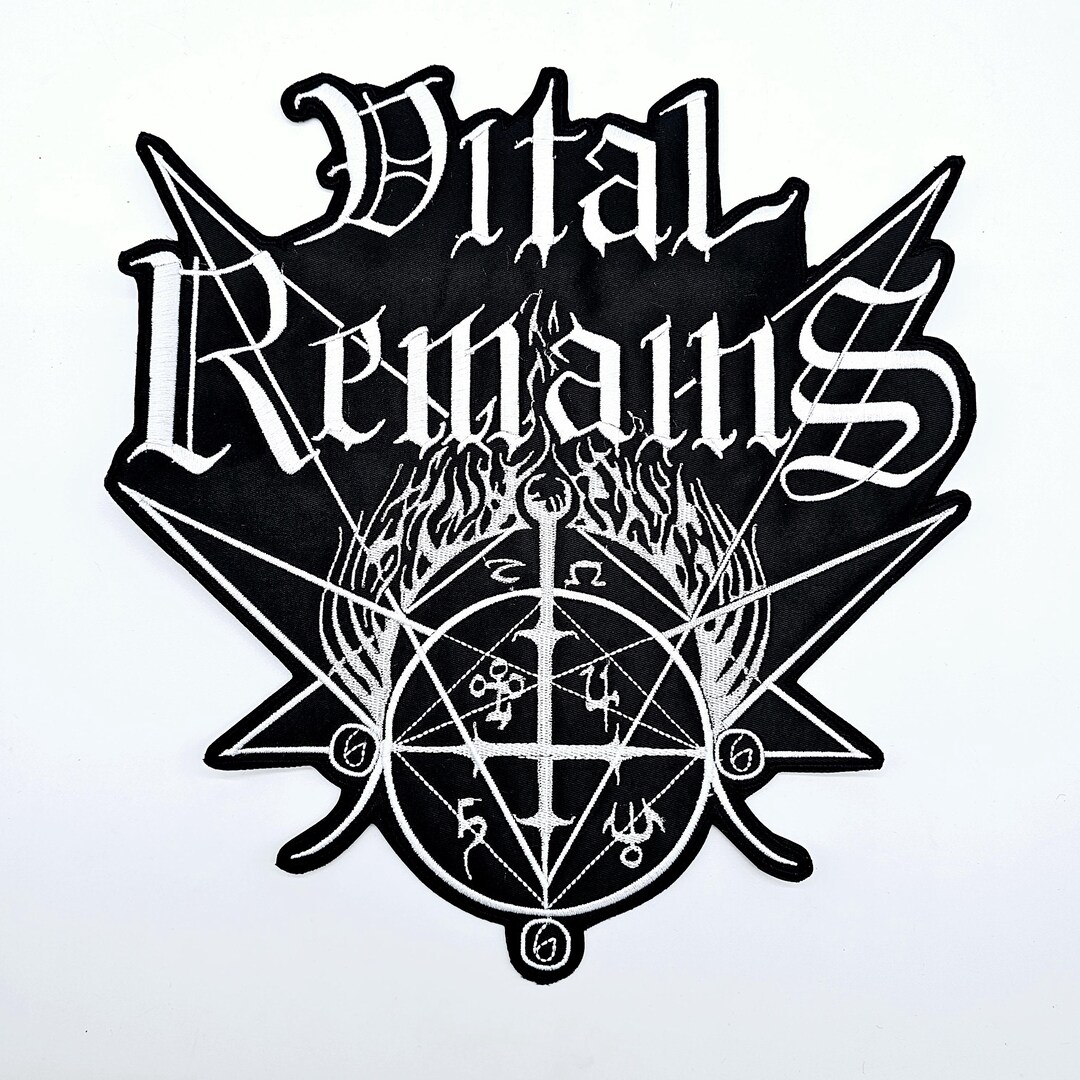 Vital Remains White Logo Shaped Border | Embroidered Back Patch - Etsy