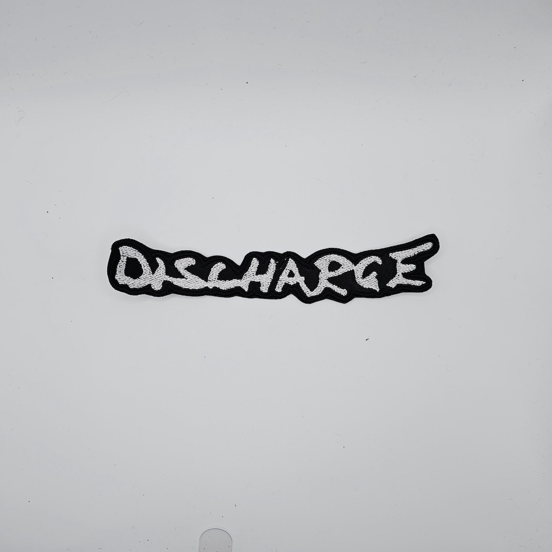Discharge White Logo Shaped Border Embroidered Patch - Etsy Australia