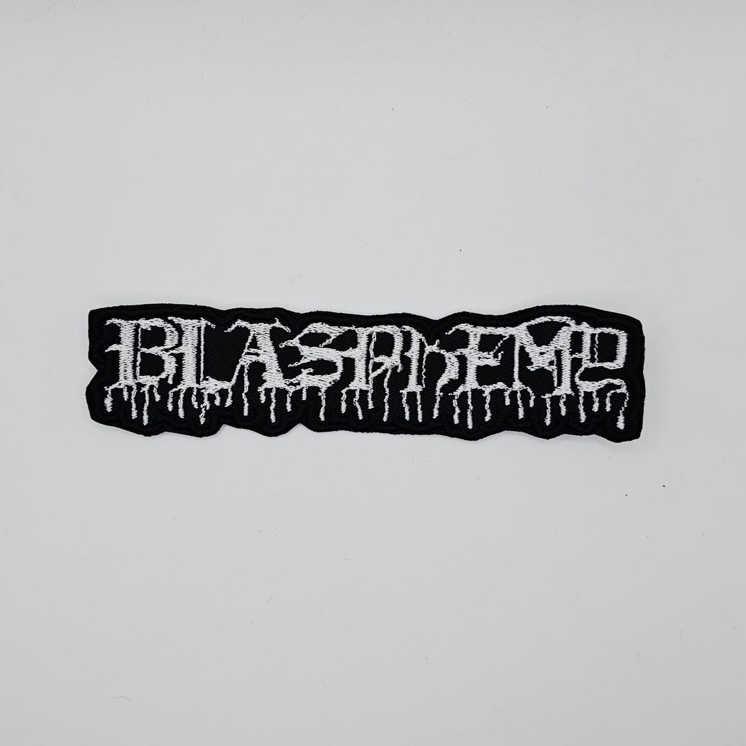 Blasphemy Logo White Shaped Border Embroidered Patch - Etsy
