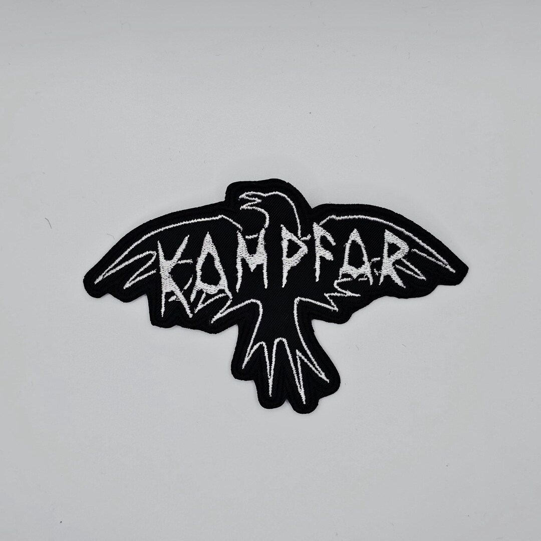 Kampfar Raven White Logo Shaped Border Embroidered Patch - Etsy