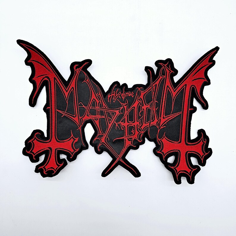 Mayhem Red Logo Shaped Border | Embroidered Back Patch - Etsy