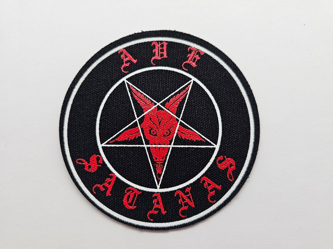 Baphomet Pentagram Ave Satanas Filled | Screen Printed Patch - Etsy