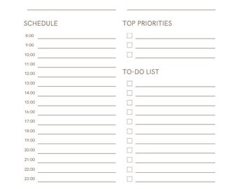 Daily Schedule, Printable Daily Planner, Productivity Planner, Instant ...