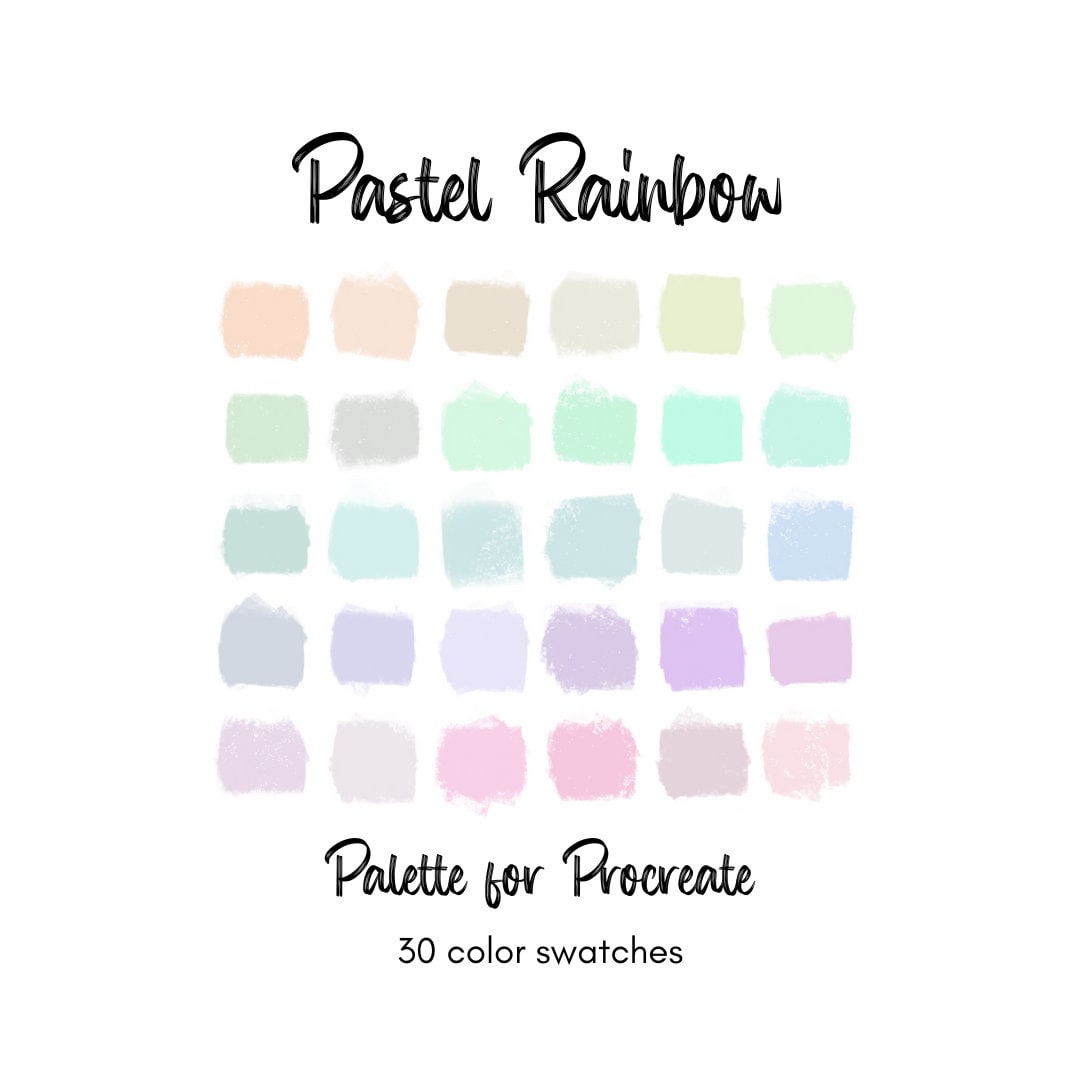 Pastel Rainbow Color Palette Color Palette for Procreate - Etsy