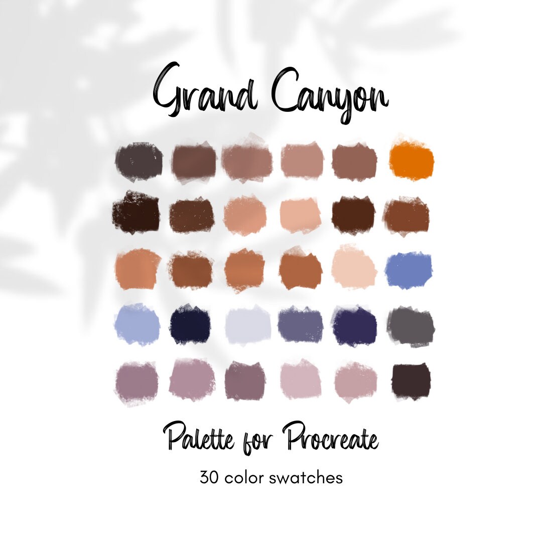 Grand Canyon Color Palette, Color Palette for Procreate, Landscape Art ...