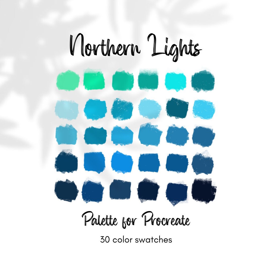 Northern Lights Color Palette, Color Palette for Procreate, Landscape ...