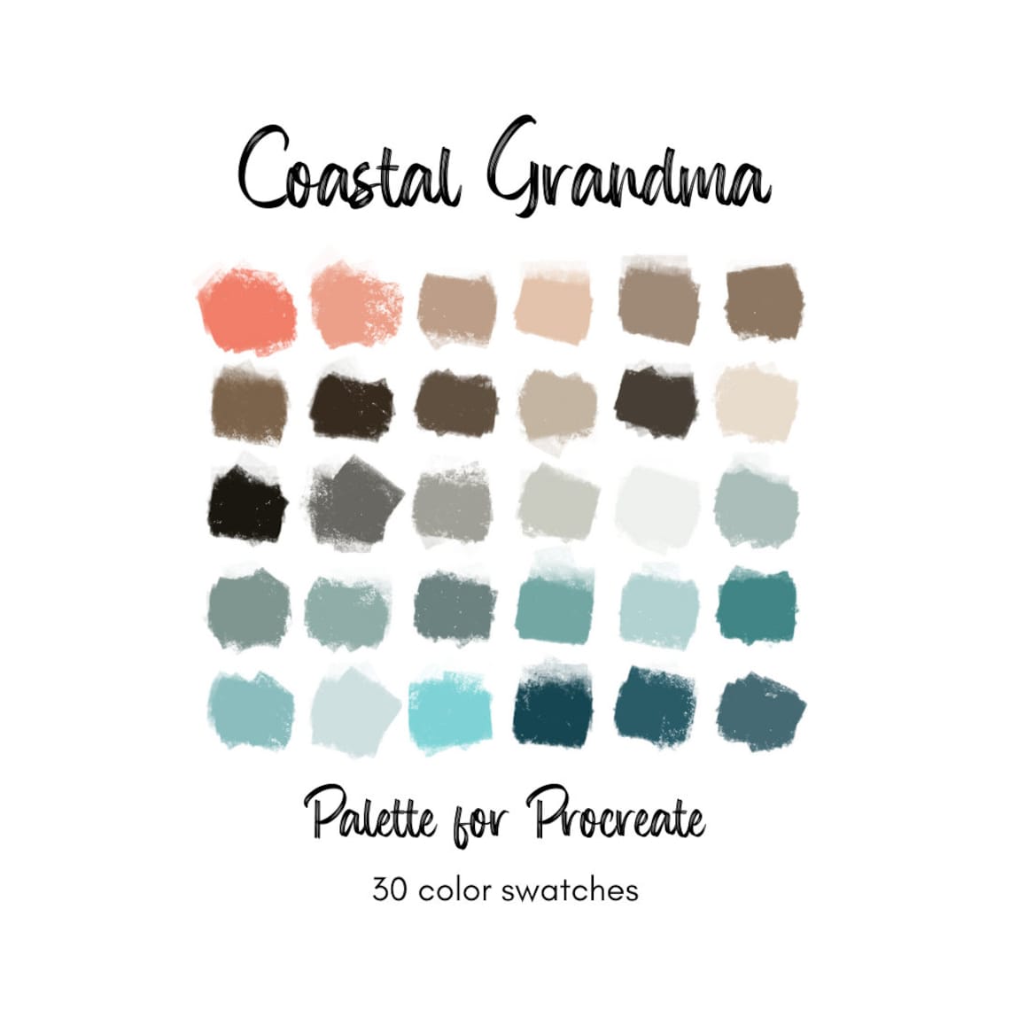 Coastal Grandma Color Palette Color Palette for Procreate - Etsy
