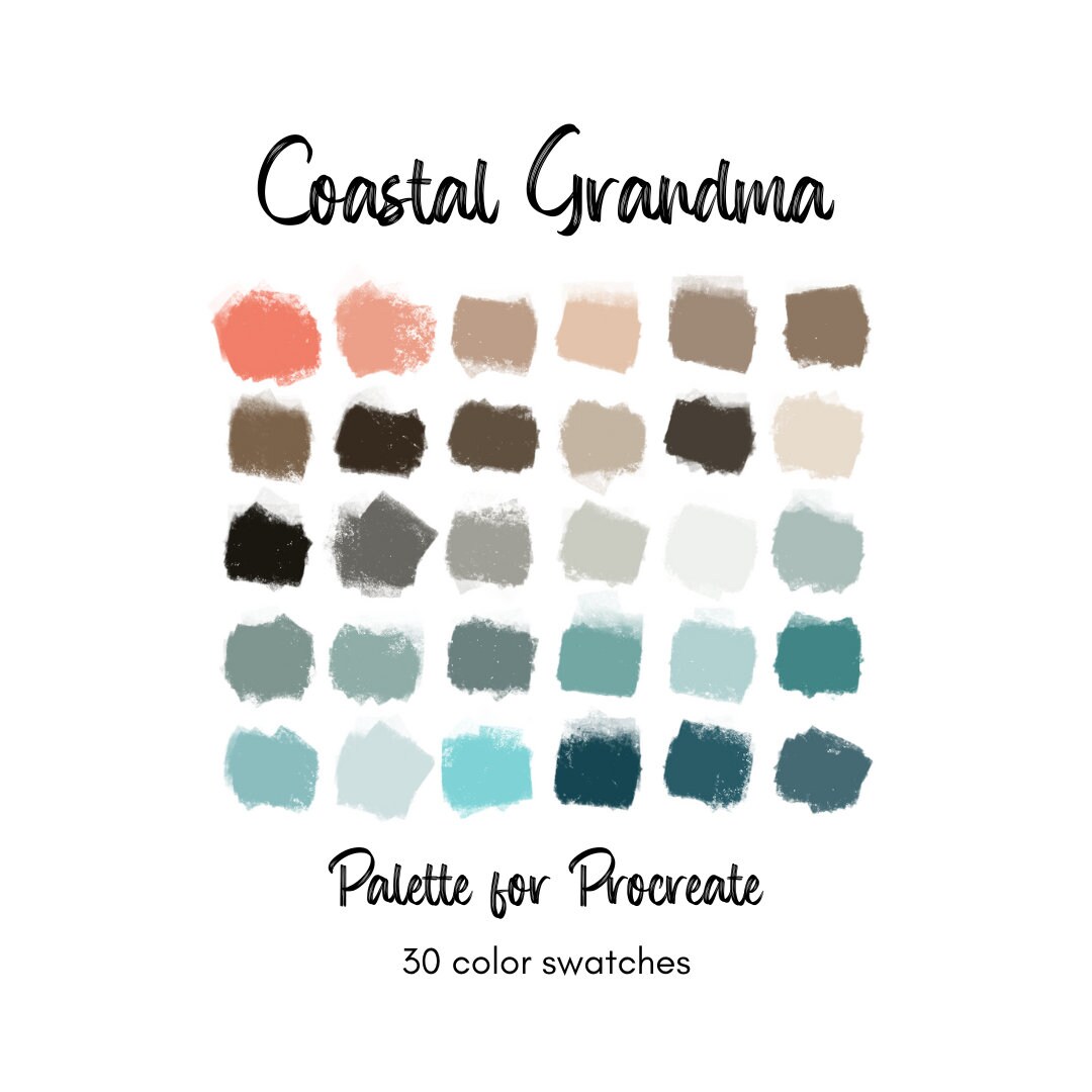Coastal Grandma Color Palette Color Palette for Procreate - Etsy