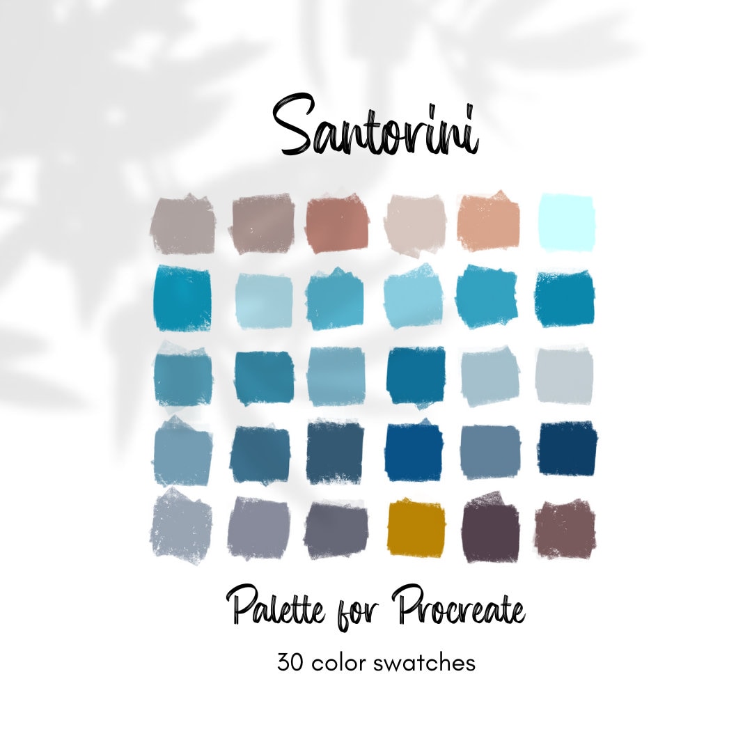 Santorini Color Palette, Color Palette for Procreate, Digital Art ...
