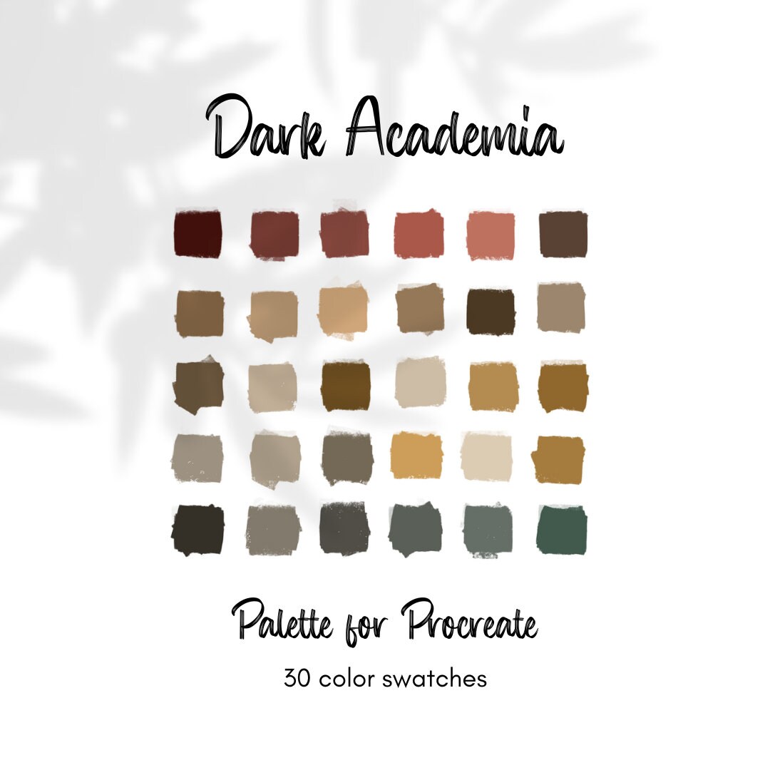 Dark Academia Procreate Color Palette, Color Palette for Procreate ... Dark Academia Procreate Color Palette, Color Palette for Procreate ...