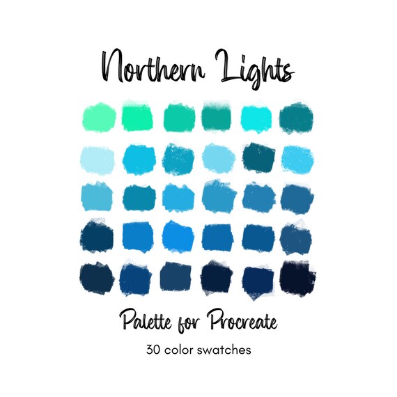 Northern Lights Color Palette Color Palette for Procreate - Etsy