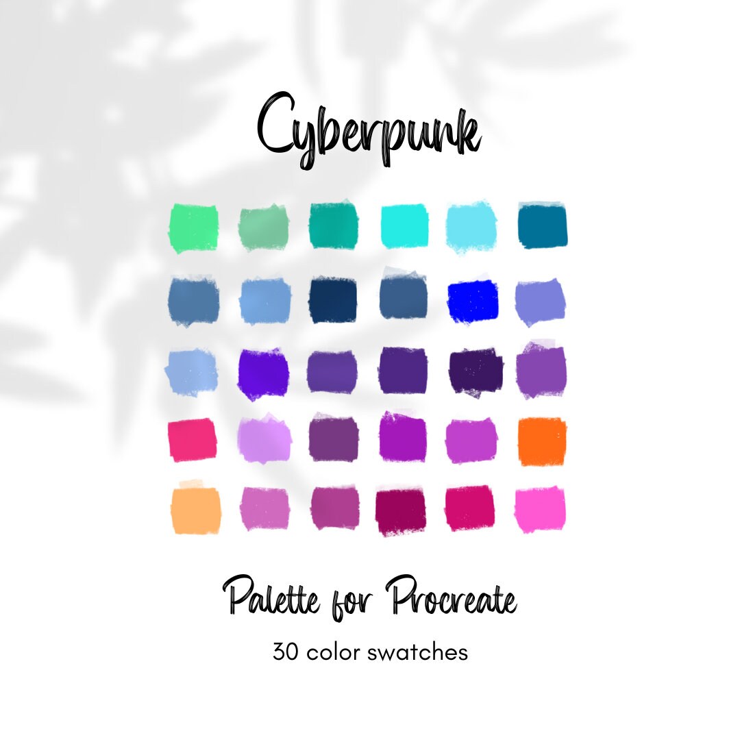 Cyberpunk Color Palette, Color Palette for Procreate, Digital Art ...