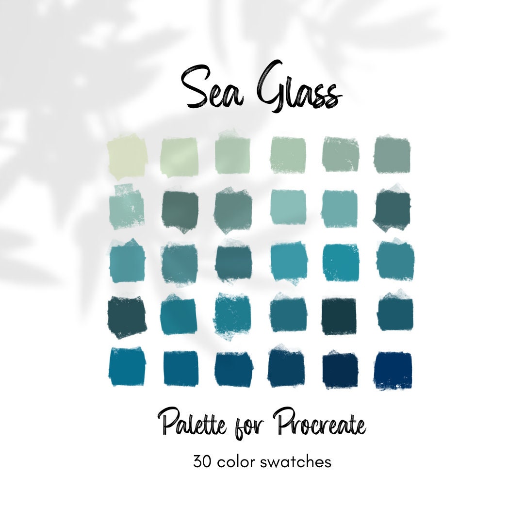 Sea Glass Color Palette, Color Palette for Procreate, Digital Art ...