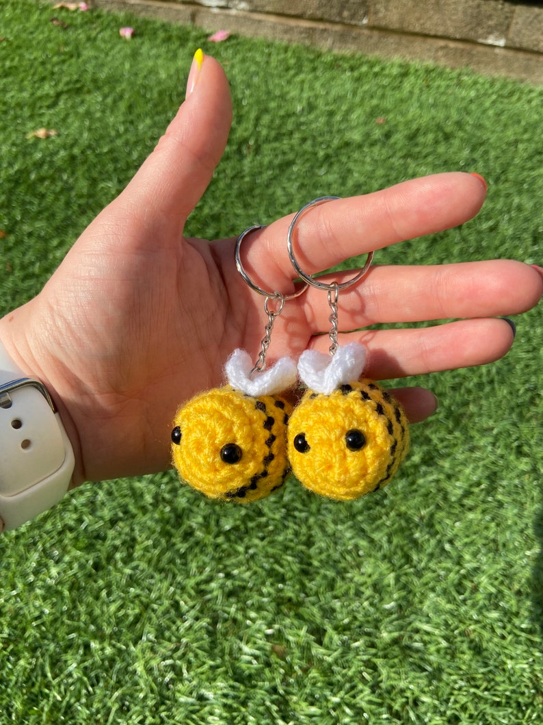 Bumblebee Crochet Keyring Cute Bee Keyring Crochet Bee - Etsy