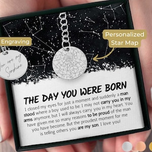 To My Son Custom Star Map by Date Keychain Son Birthday Gift From Mom ...