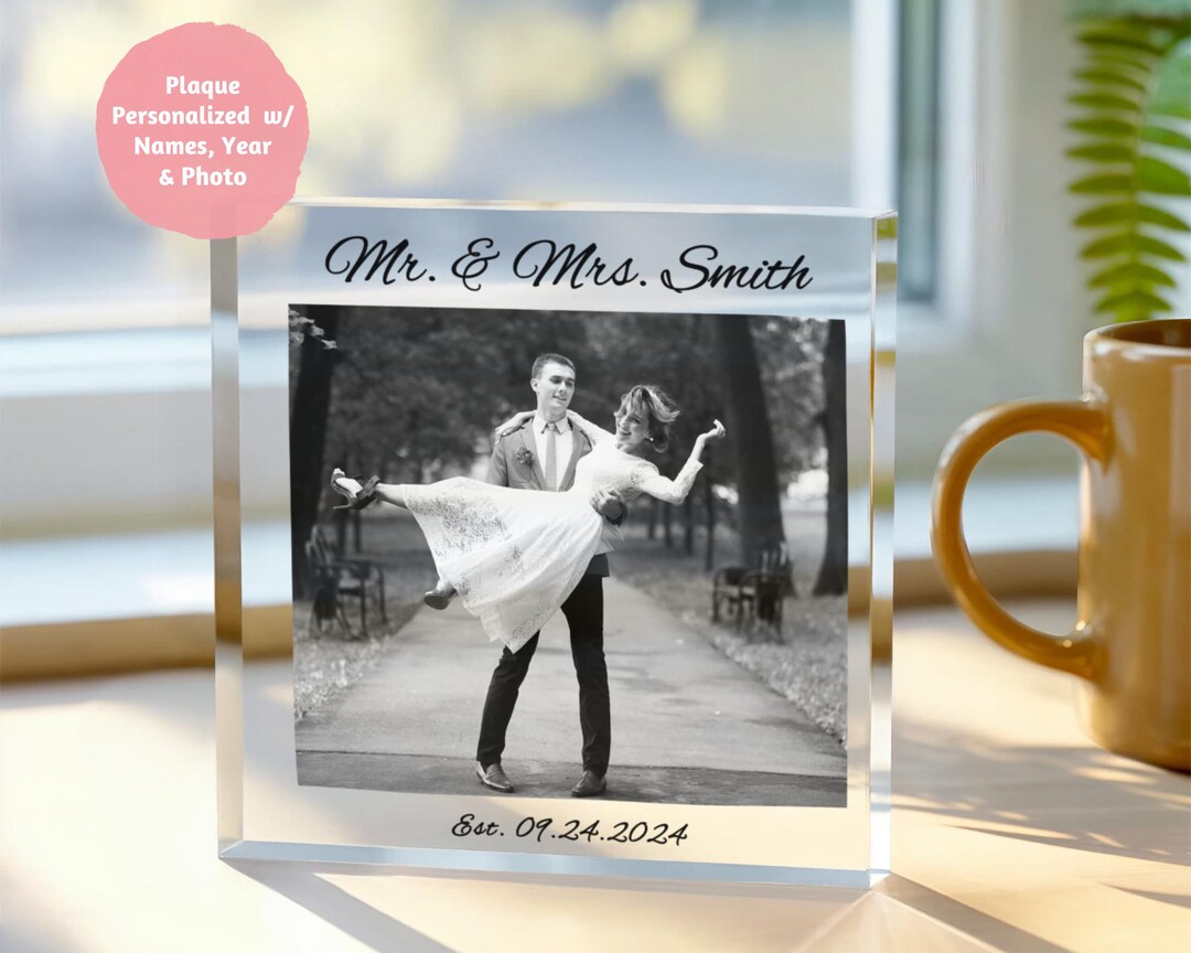 Custom Photo Plaque Wedding Keepsake or Milestone Anniversary Gift ...