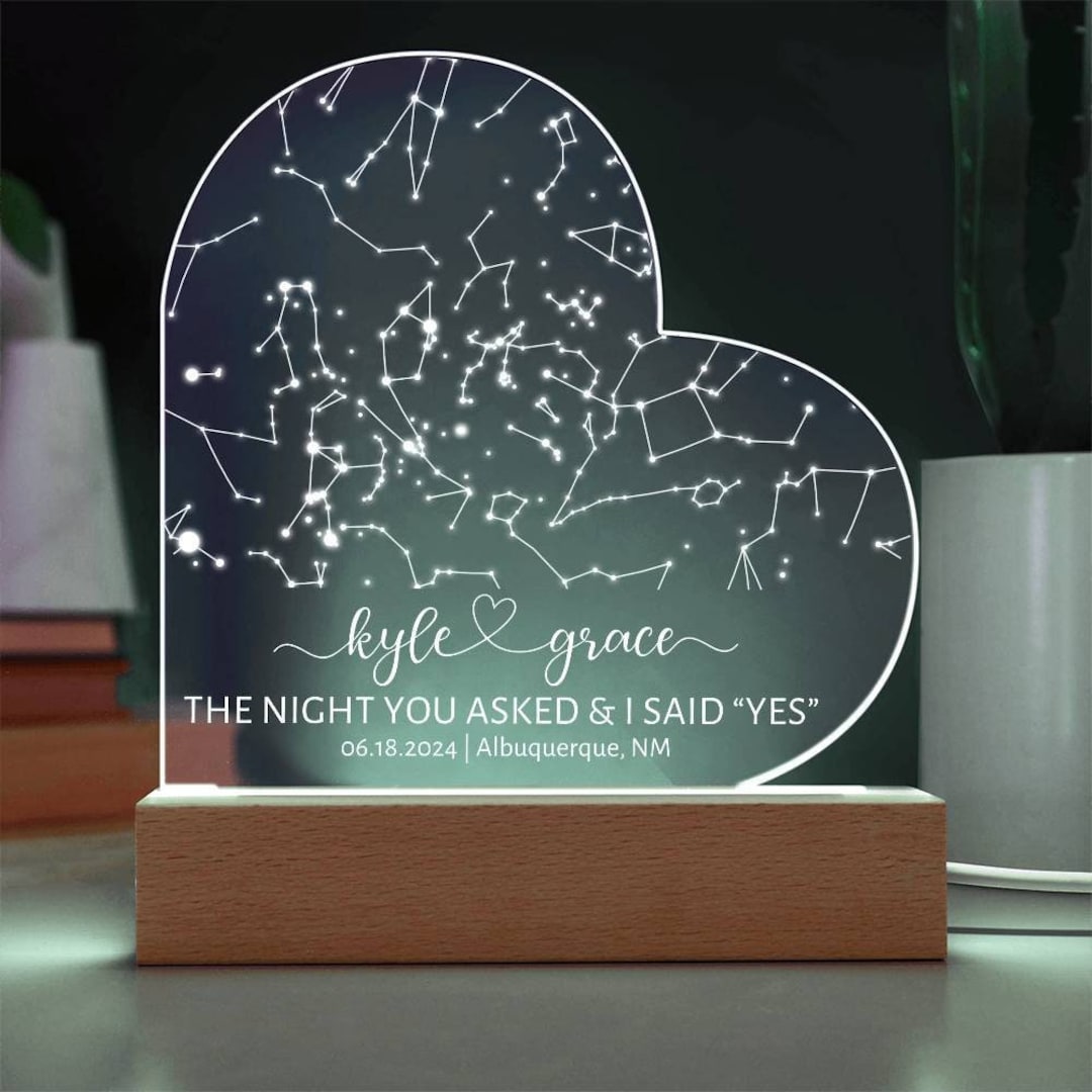 Fiance Gift for Him Custom Star Map by Date Personalized Anniversary ...