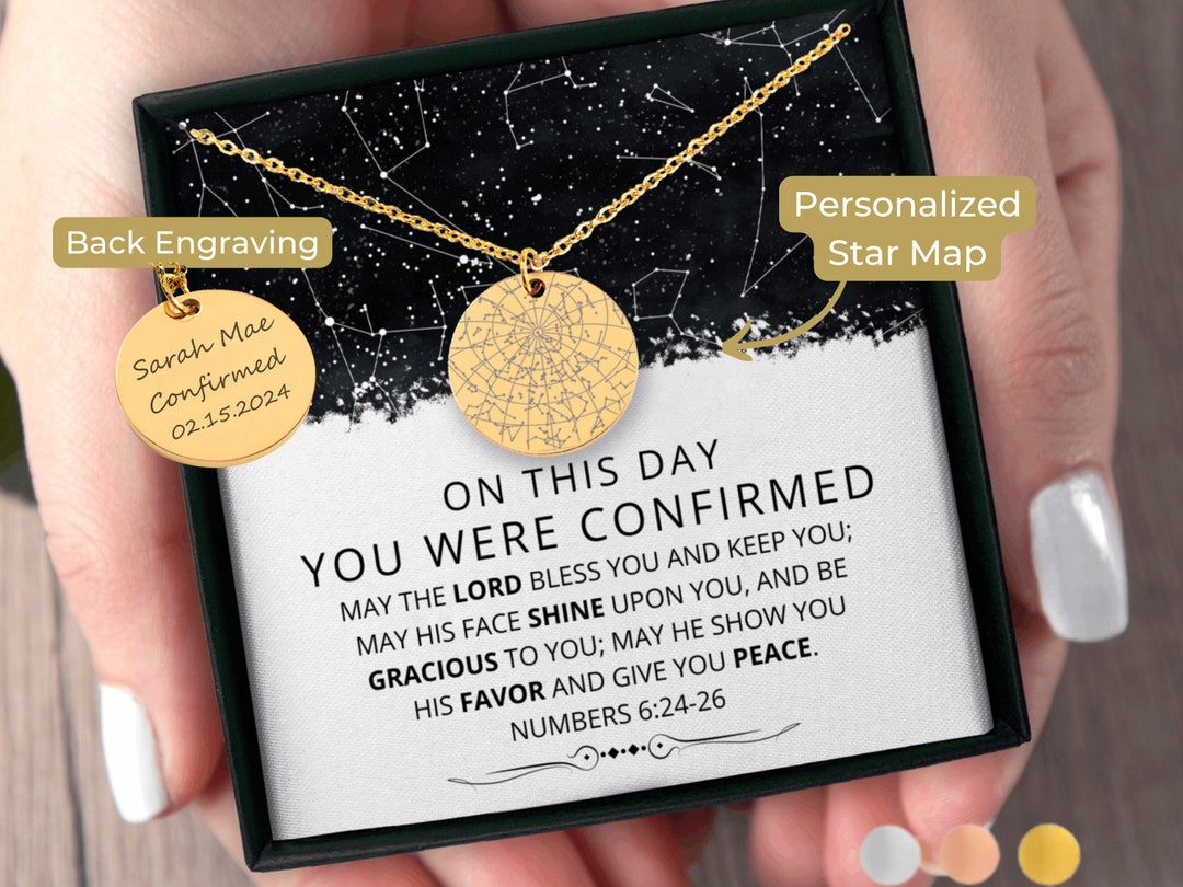 Confirmation Gift Custom Star Map by Date Necklace, Confirmation Gifts ...