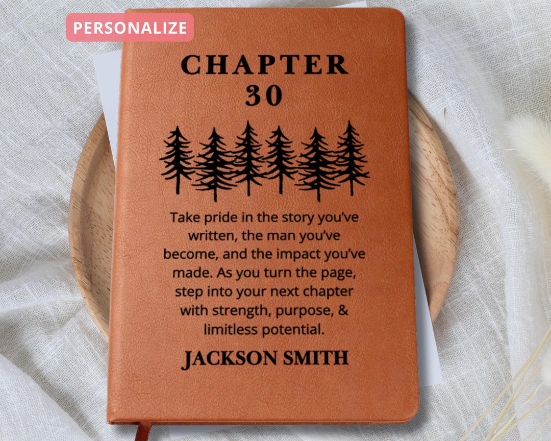 Personalized 30th Birthday Gift, New Chapter Name Journal, Turning ...