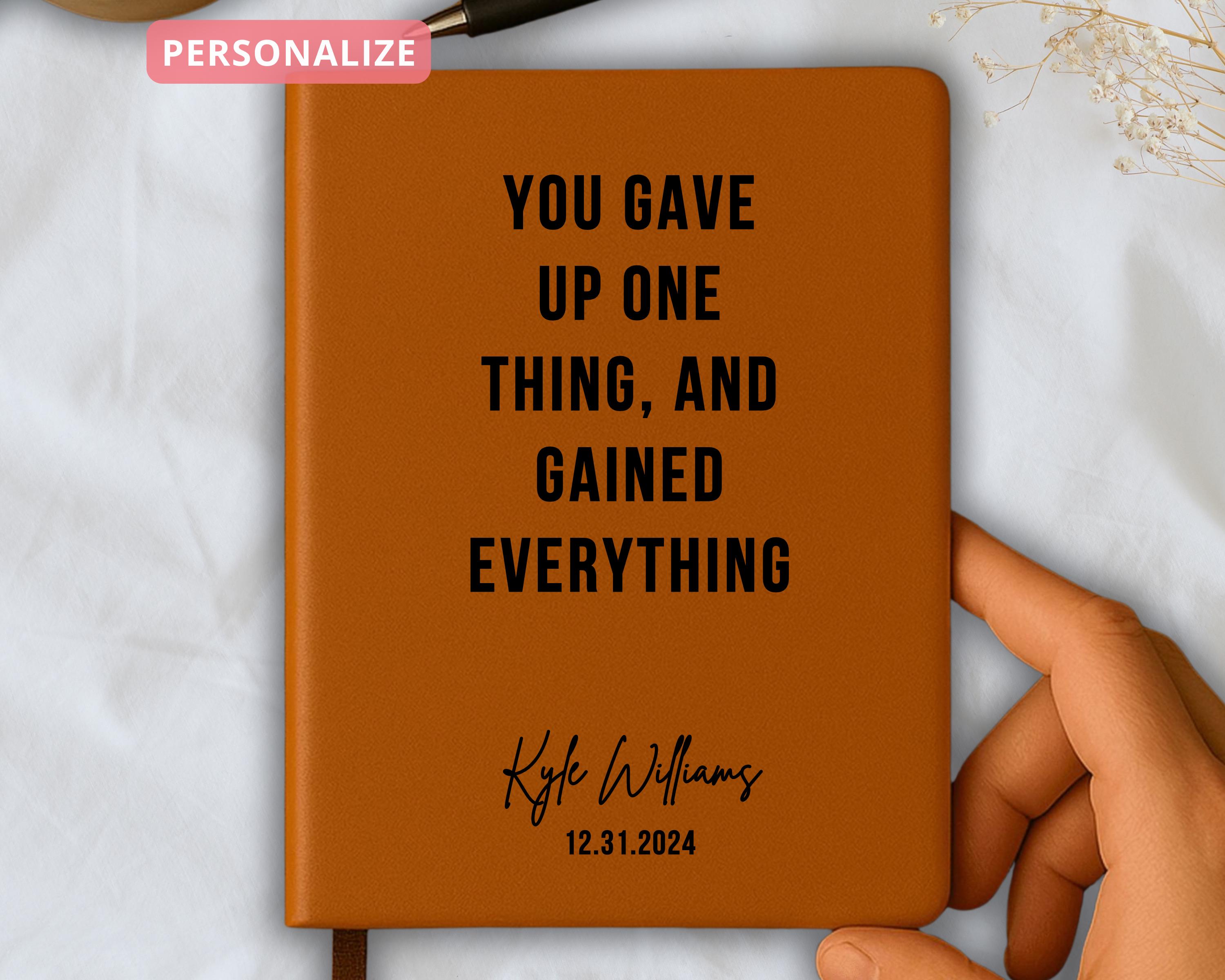 Sober Encouragement Journal I Personalized Date Sobriety Gift Custom ...